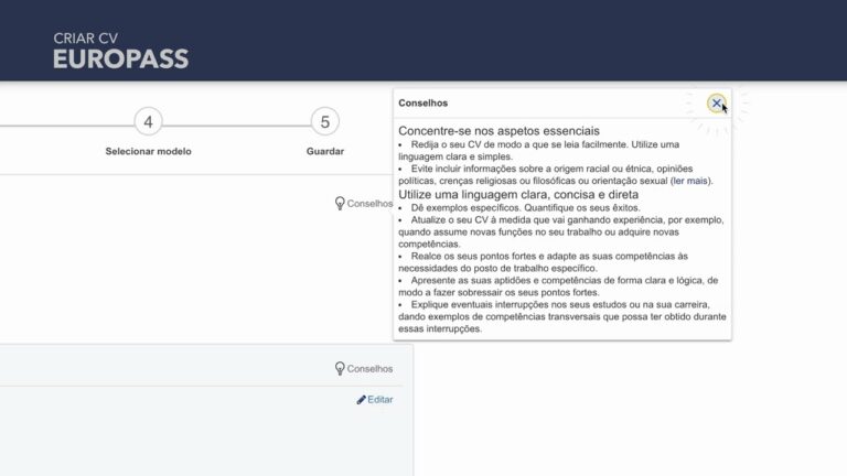 Como Editar seu CV com o Europass de Forma Eficiente | Actualizado ...